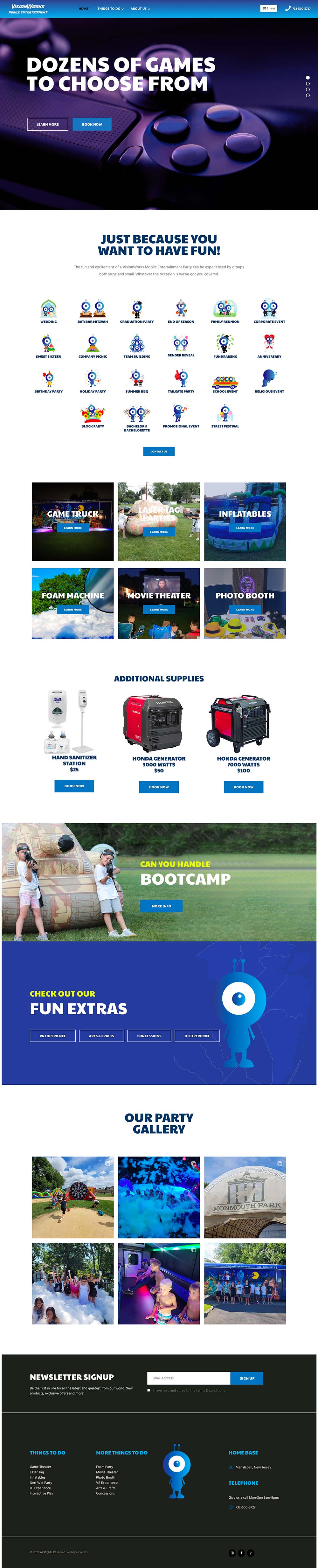 Entertainment Web Design | Event Company Branding